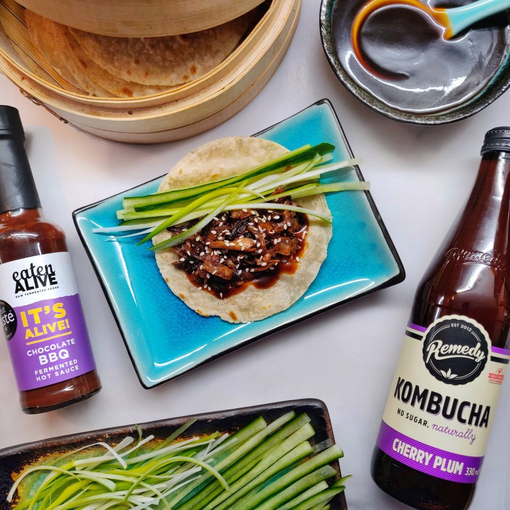 Cacao, Lime & Cherry Plum Jackfruit, Crispy ‘Duck’ Pancakes – Eaten Alive